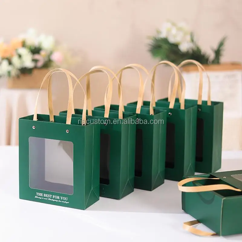 Wholesale Transparent Window Paper Bag White Gift Packaging| Alibaba.com
