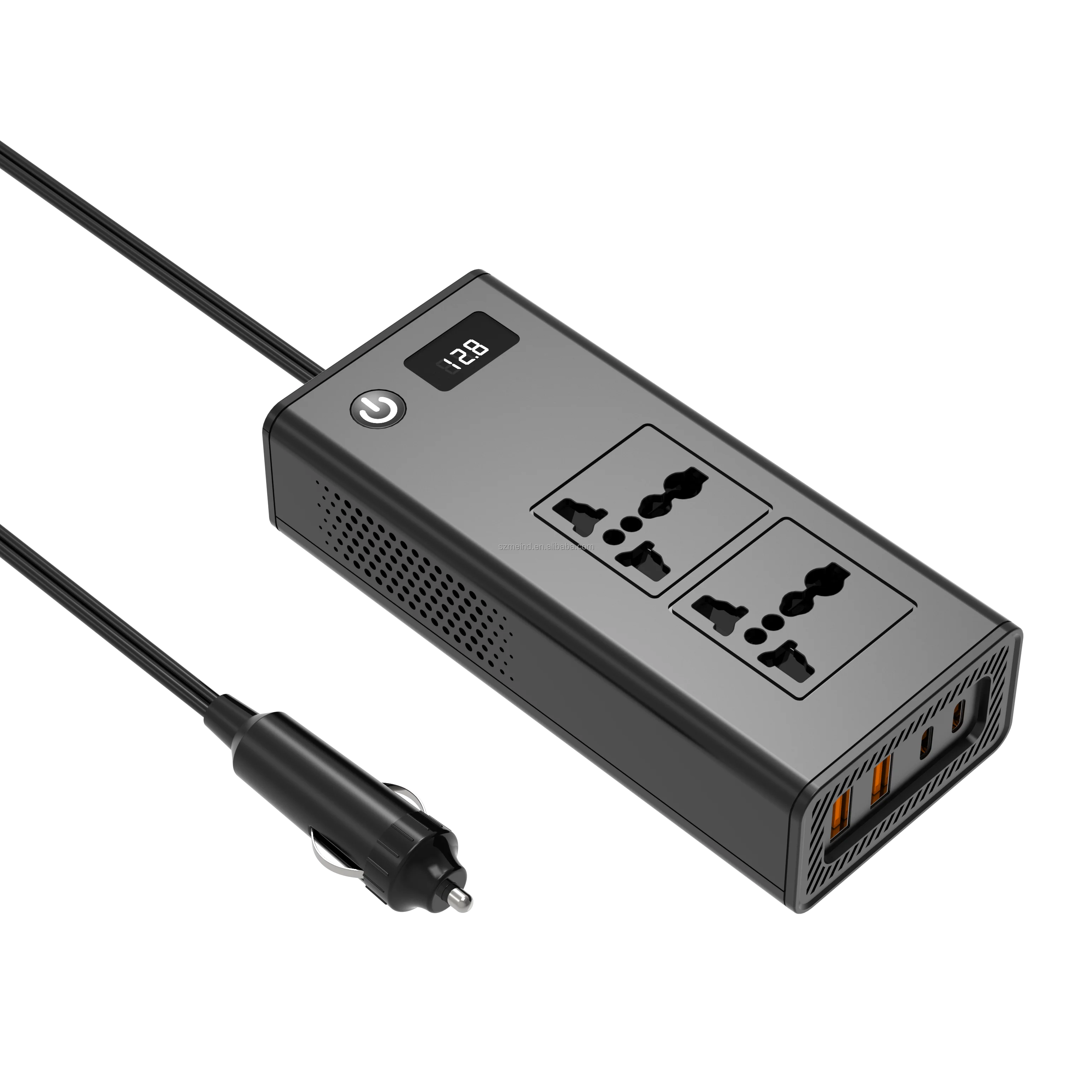 150W Car Inverter with DC12V to AC220 110V Output 4USB Output QC3.0 PD ...