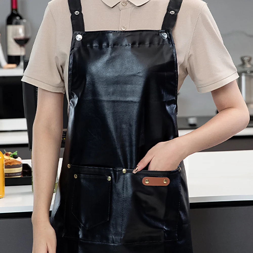 Custom Logo Kitchen Heavy Leather Apron Butcher Apron Bbq Leather ...