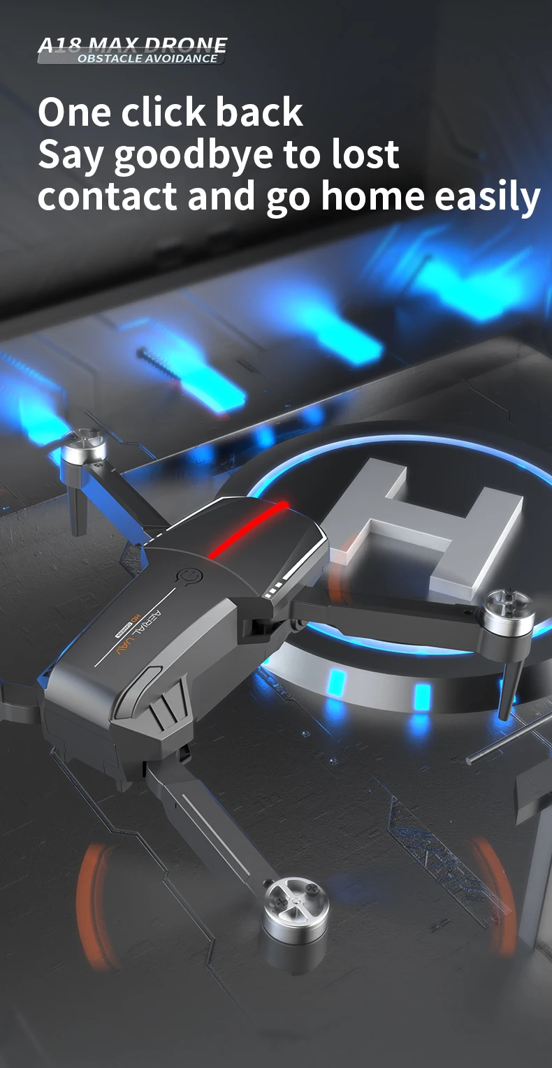 A18 Max Obstacle Avoidance Aerial 4K Gps Dual HD Camera Optical Flow ...