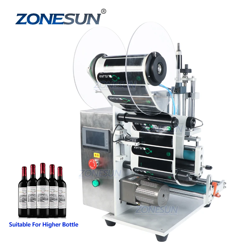 Zonesun Zs-tb100sw Applicator Desktop Sticker Round Bottle Labeling Machine Price Semi Automatic ...