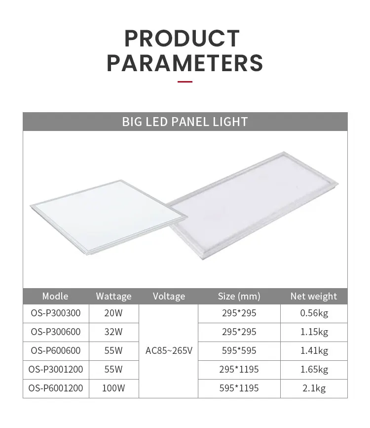 Popular Product Ac85-265v Warm White Slim Big 55w Square Led Panel ...
