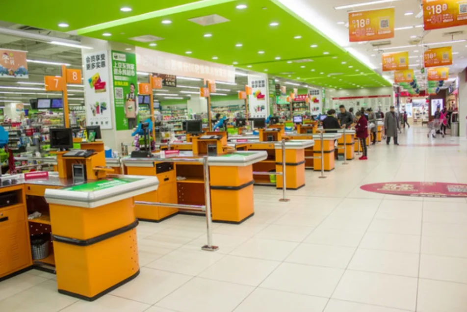 Factory Marble White Shopping Mall Electric Checkout Register Cash ...