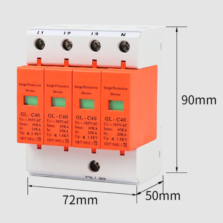 20KA 40KA T2 SPD Secondary Surge Protector Intelligent Power Surge ...