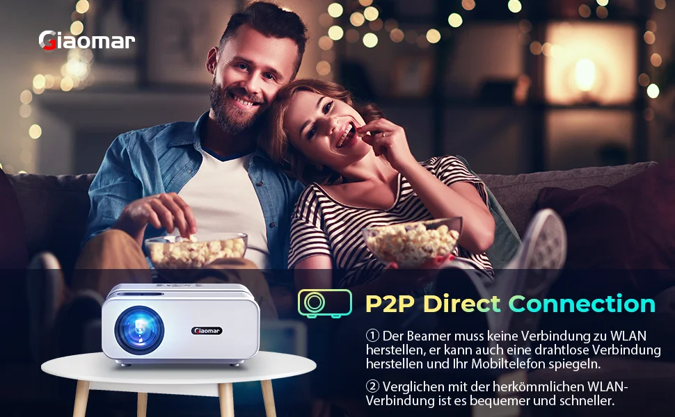 Portable LED Projector - 3D Home Cinema with Built-in DVD