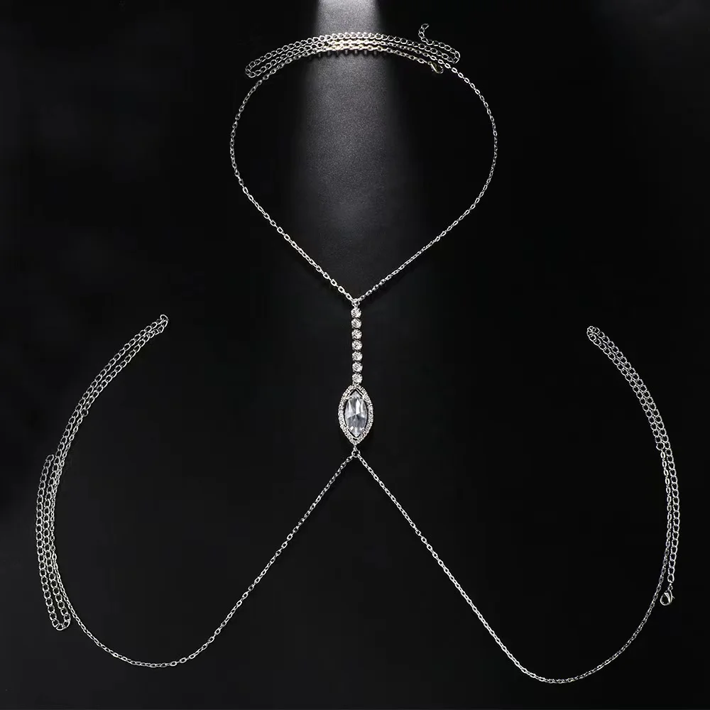 New Wholesale Simple Bra Chain Body Chest Jewelry Rhinestone Chain Sexy ...