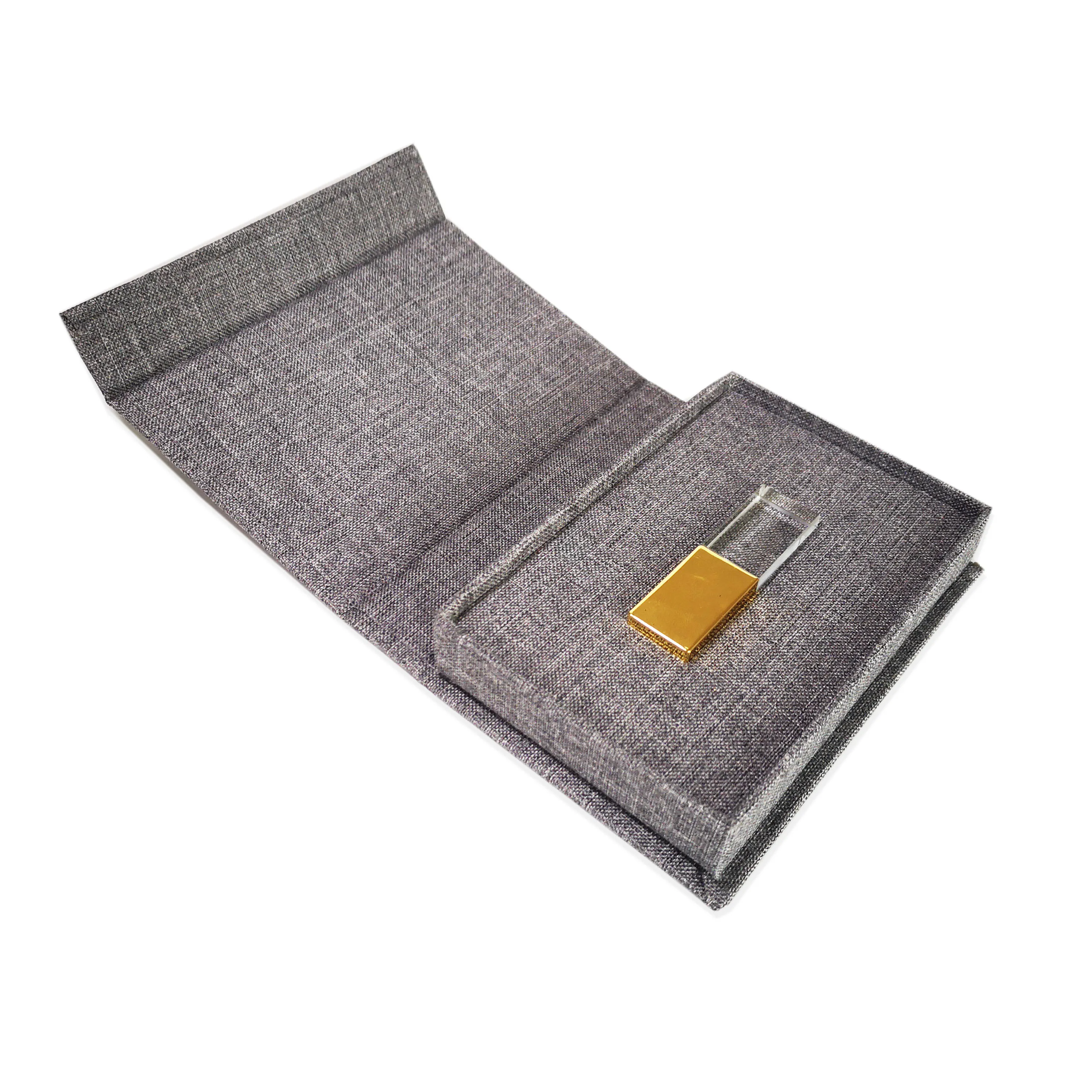 Custom Cristal Usb Flash Drive Golden Rose Glass Pendrive Linen Box Usb ...