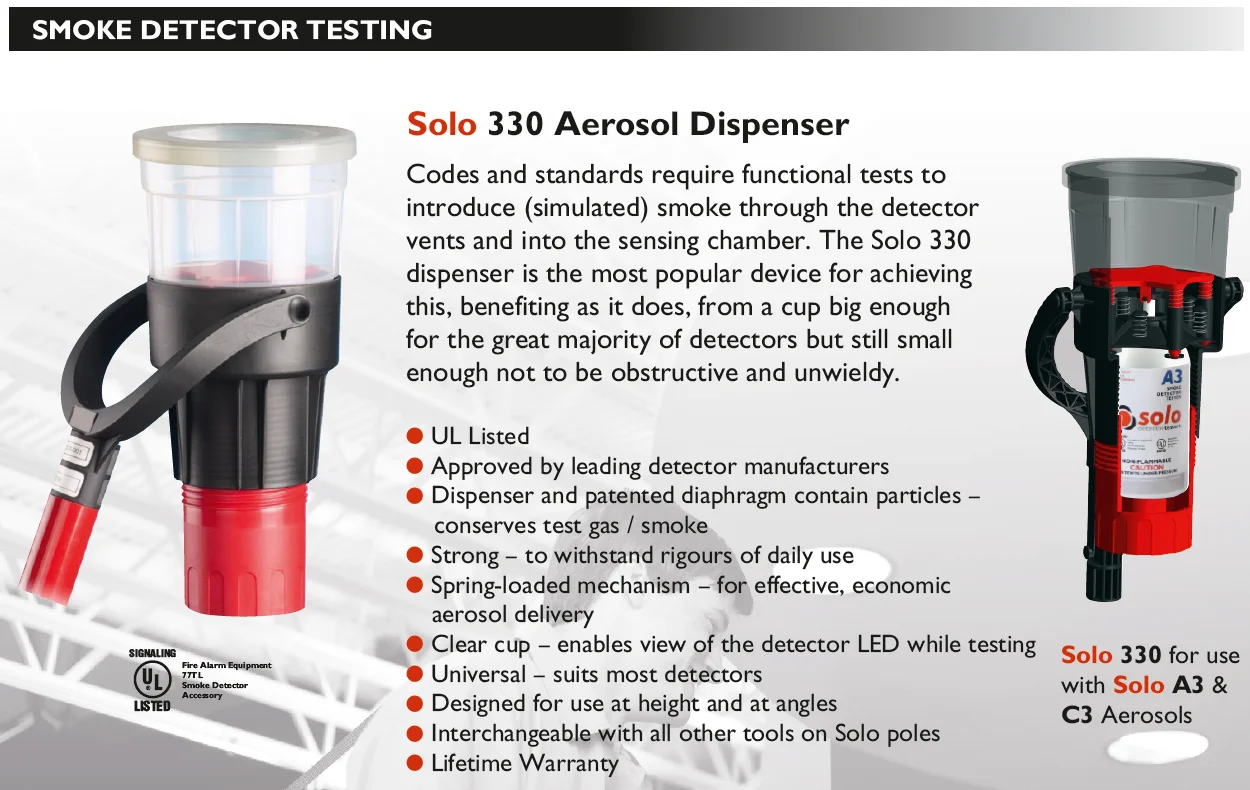 SOLO 330 Smoke Detector Tester Head – Effective & Reliable Testing for ...