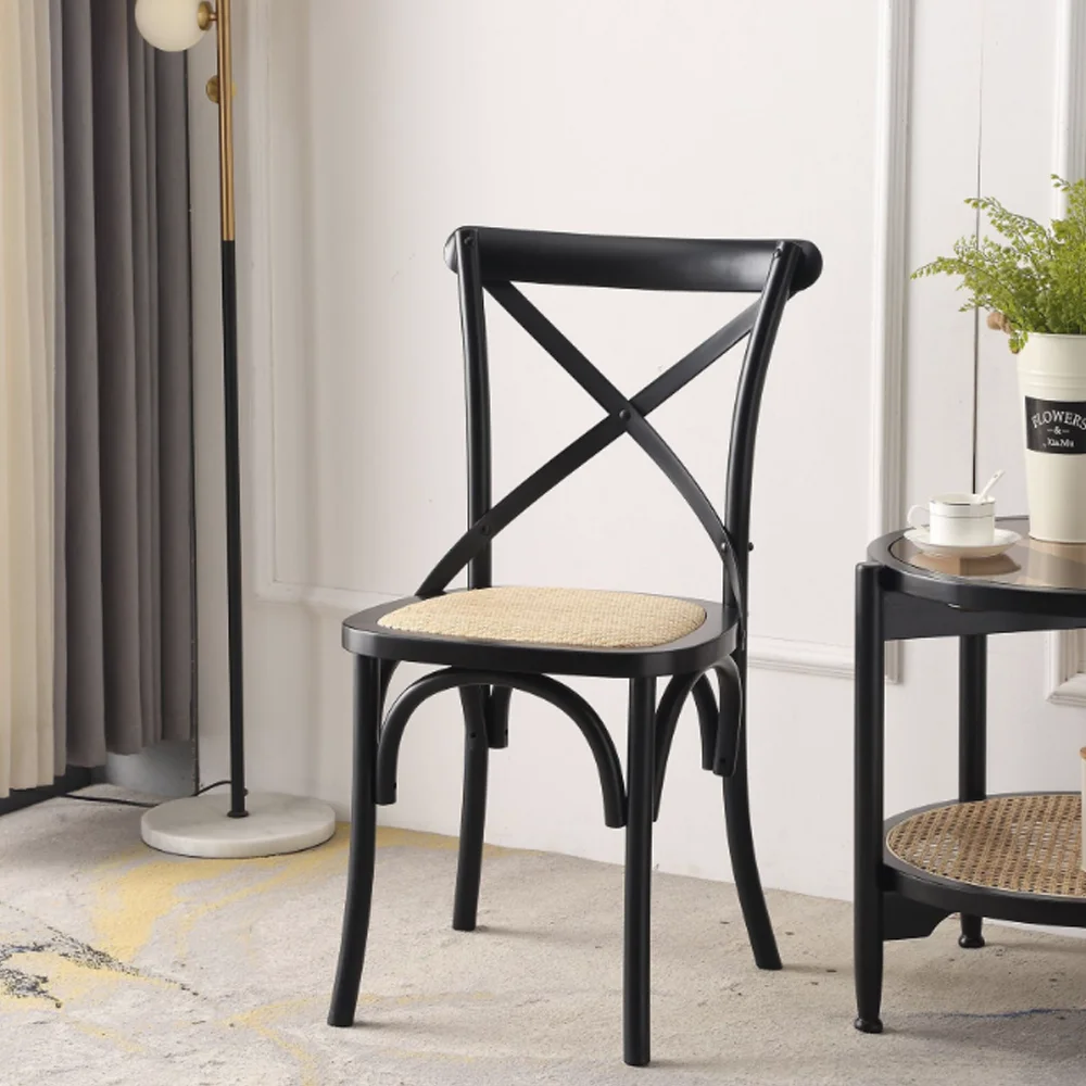 Cross Back Wedding Solid Wood Chair , Oak Stackable Wood Chairs, Bjflamingo Sturdy X-Back Chair ...