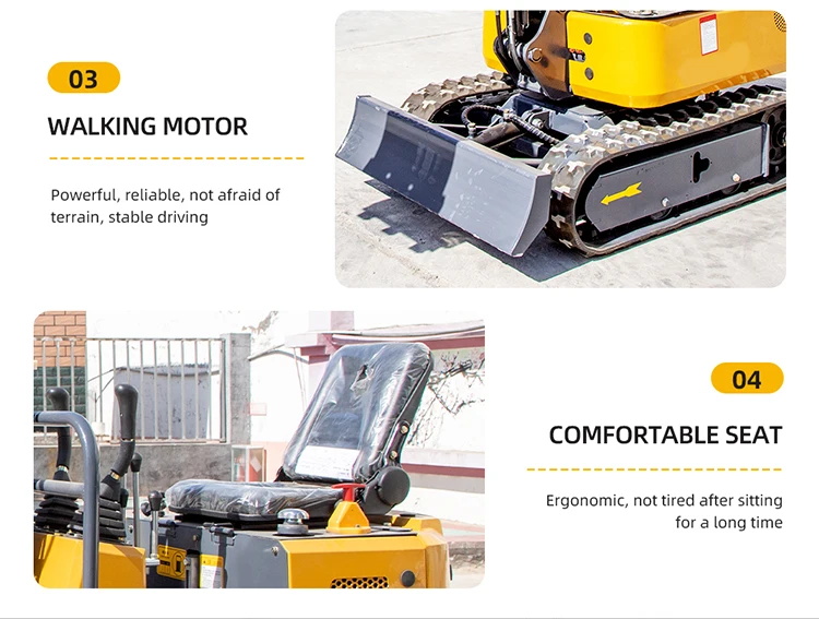 Chinese Hydraulic Mini Excavator 3 Tons Mini Bagger Machine 2 Ton 1 T ...