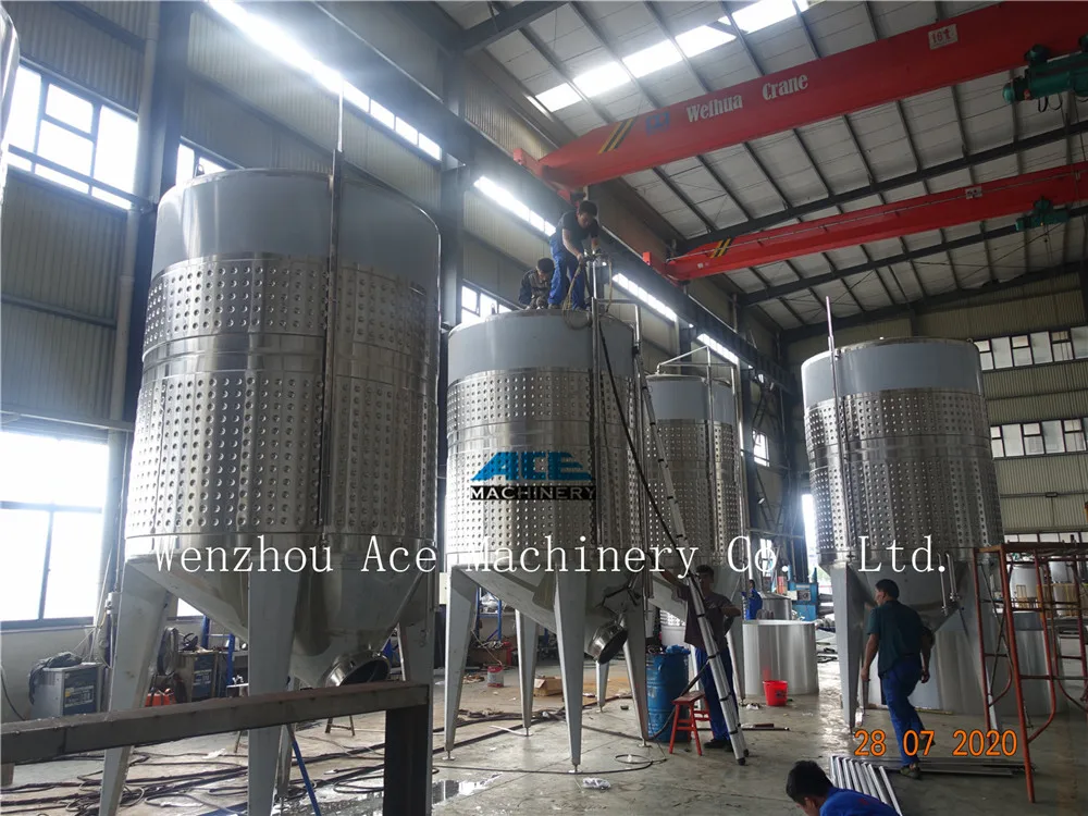 1000l Cone Bottom Shape Beer Fermentation Tanks Cooling Using Dimple ...
