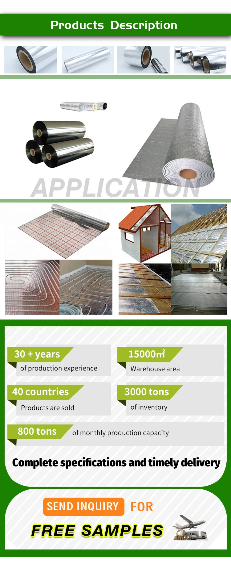 Metallized PET Laminated with PE Film - Insulation & Waterproofing