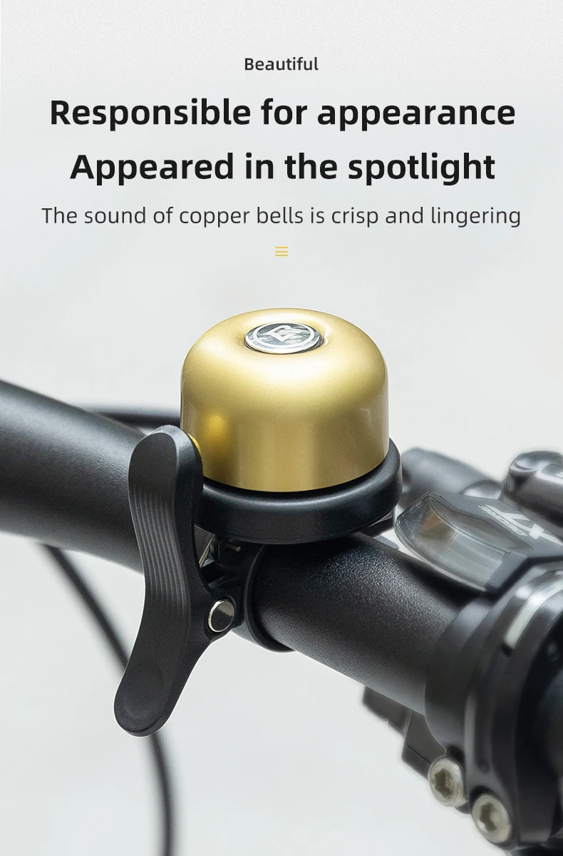 Rockbros Bicycle Bell Retro Bell Bronze Airtag Safety Ultra Loud ...