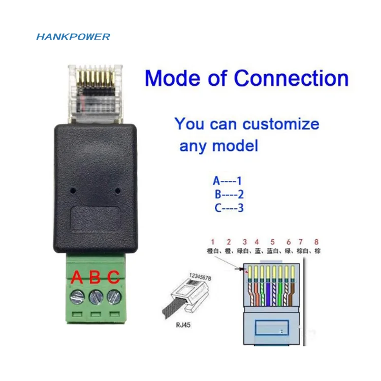 RJ45 to RS485 3-Pin Screw Connector & Pinout - OEM | Wholesale