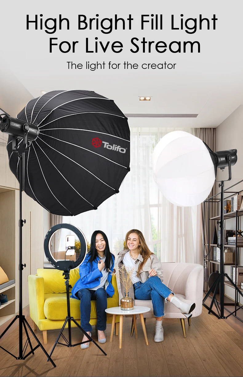 Tolifo X-500b Lite 500w Bicolor 2700-6500k App Linklite Cob Led Video ...