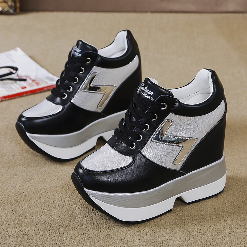 Alibaba.com: Women Platform Sneakers 10cm Hidden Heel, Soft Chunky ...
