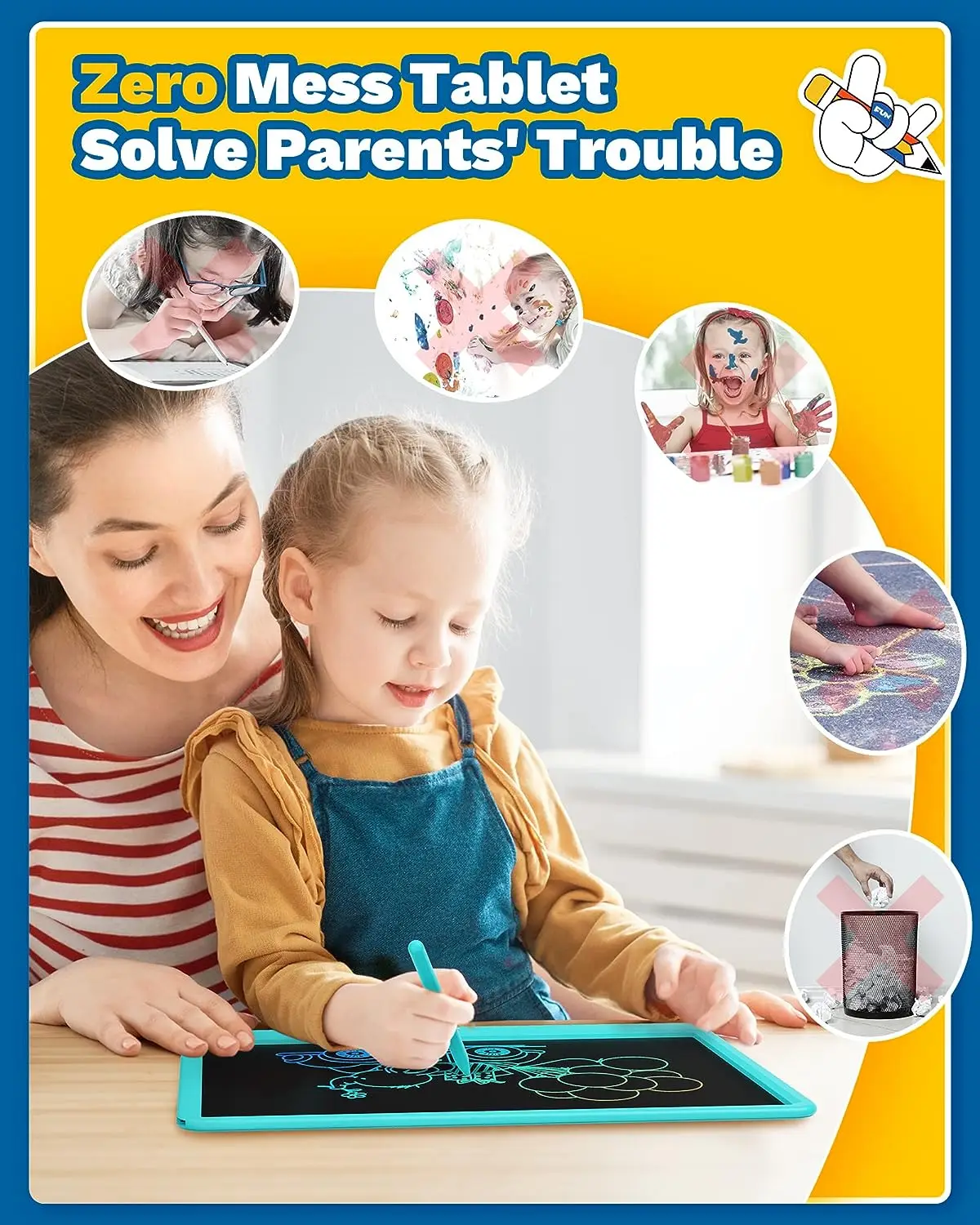 Erasable LCD Writing Tablet - Perfect for School & Office