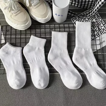 Wholesale White Ankle Socks Cotton Bulk White Sock Spots Thick White ...
