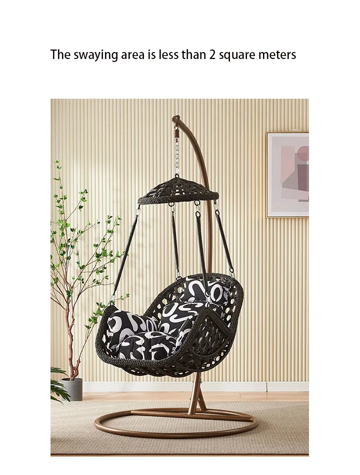 Comfortable Outdoor Patio Rattan Swing Single Swing Hanging Chair ...