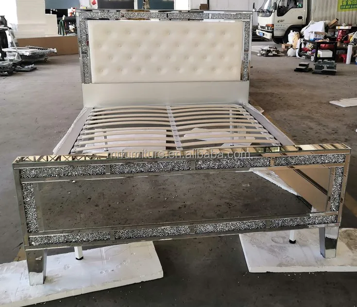 Modern Luxury Bedroom Furniture - Sparkly Crushed Diamond Bed Frame