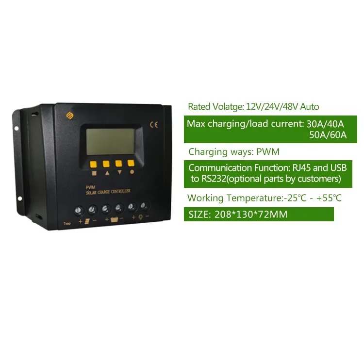 Smart 40a Pwm Solar Charge Controller 12v/24v Solar Regulator Usb ...