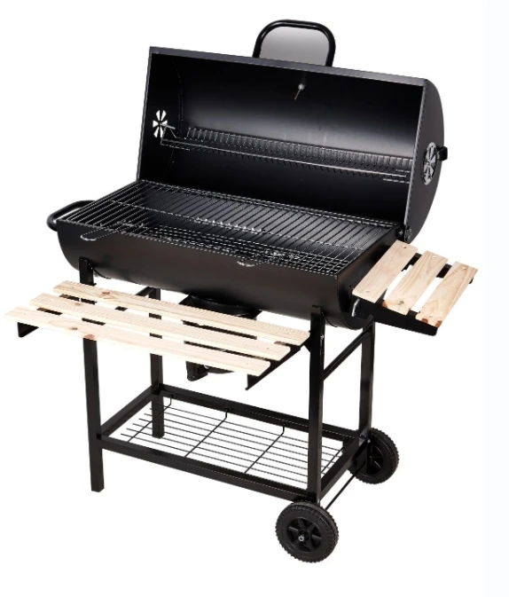 Outdoor Garden Carbon Barbecue Grill Trolley with Wood Table| Alibaba.com