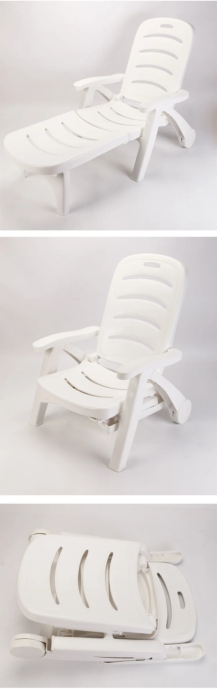 Outdoor Sun Lounger Plastic Beach Chair for Swimming Pool and Beach ...