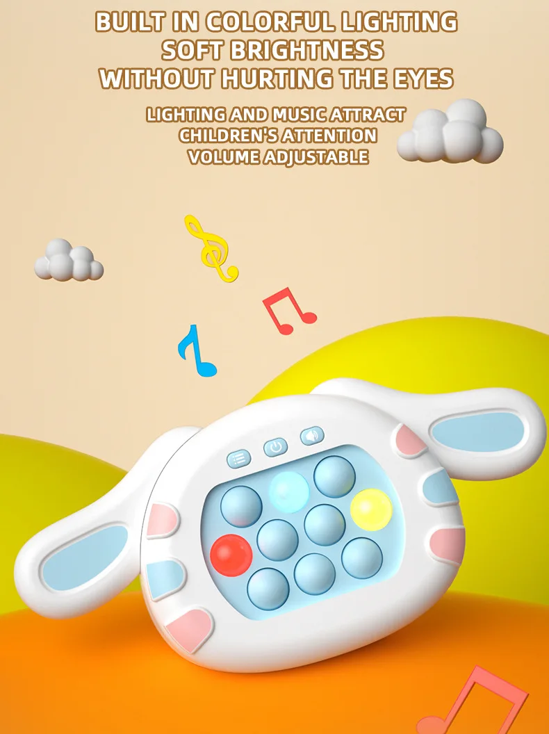 Newest Sanrio Quick Push Game Electronic Light Up Bubble Puzzle Game ...