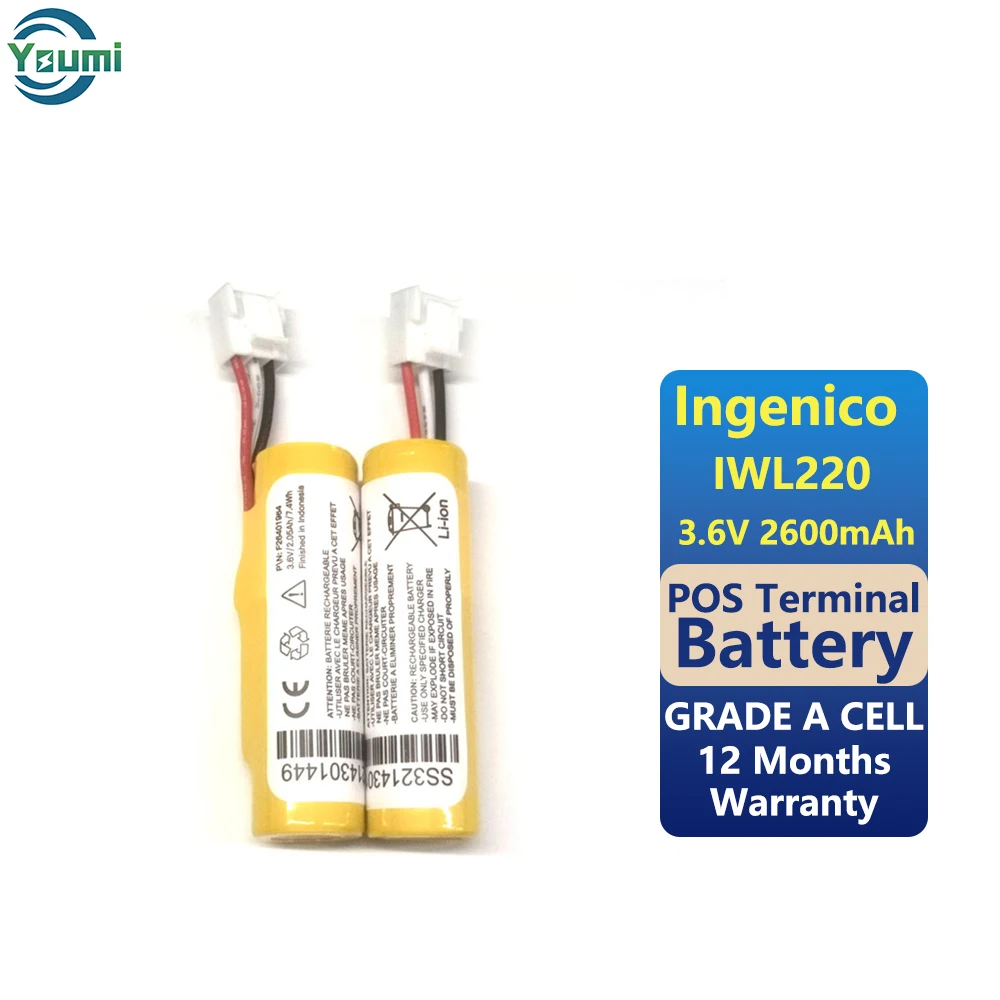 Batería de terminal Pos de repuesto para batería Ingenico IWL220 250 3 ...