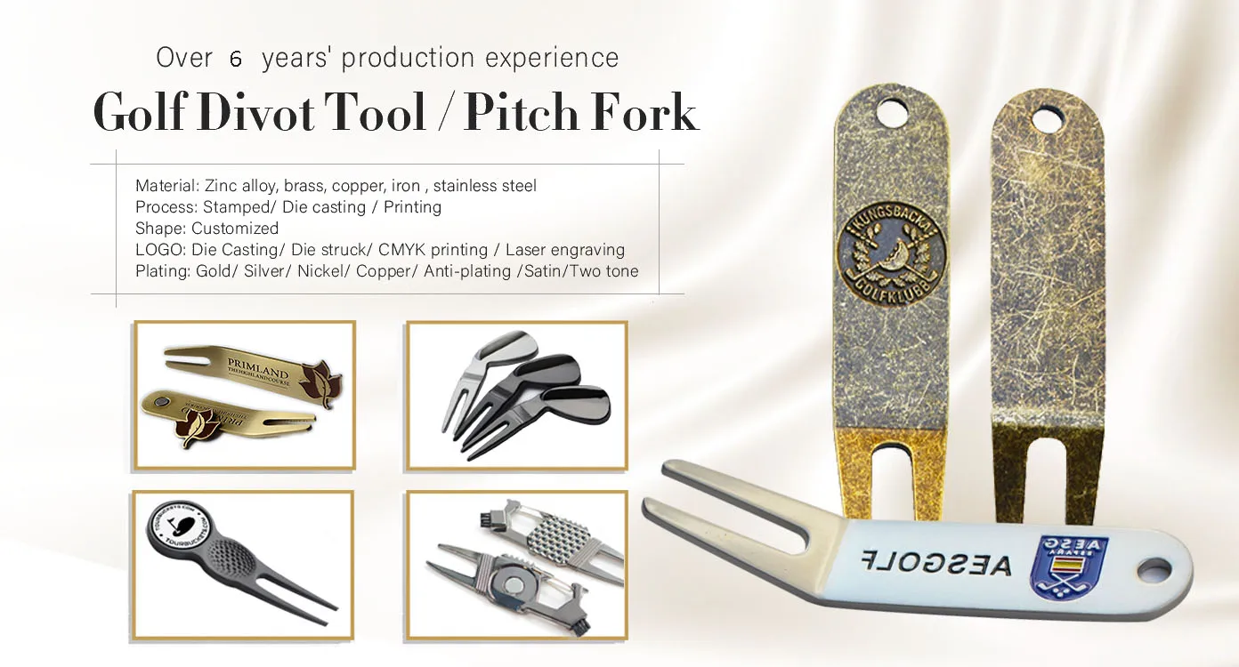 Custom Golf Divot Tool - Durable Iron with Antique Finish