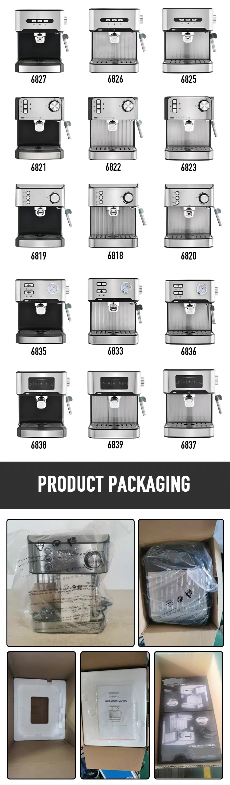 Ce Certificate Espresso Coffee Maker 850w 15 Bar 20 Bar Espresso Coffee ...