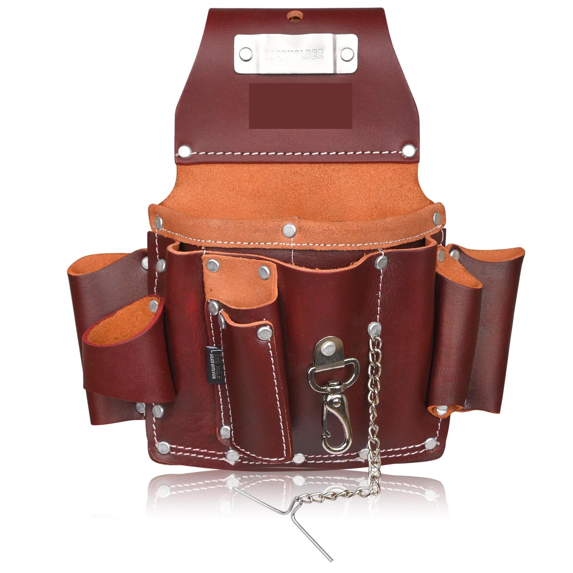 Leather Electrical Tool Bag Contraction Tool Pouch Heavy-duty Custom ...