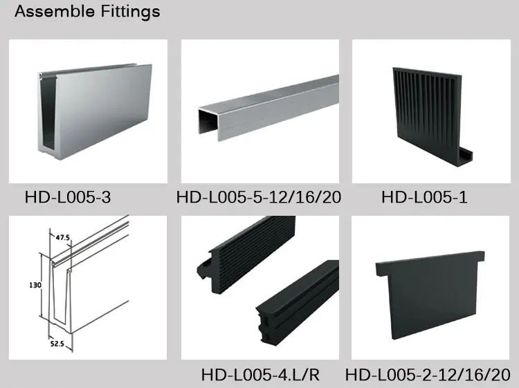 U Channel Glass Railing - Clear Laminated Tempered Glass Handrails for ...