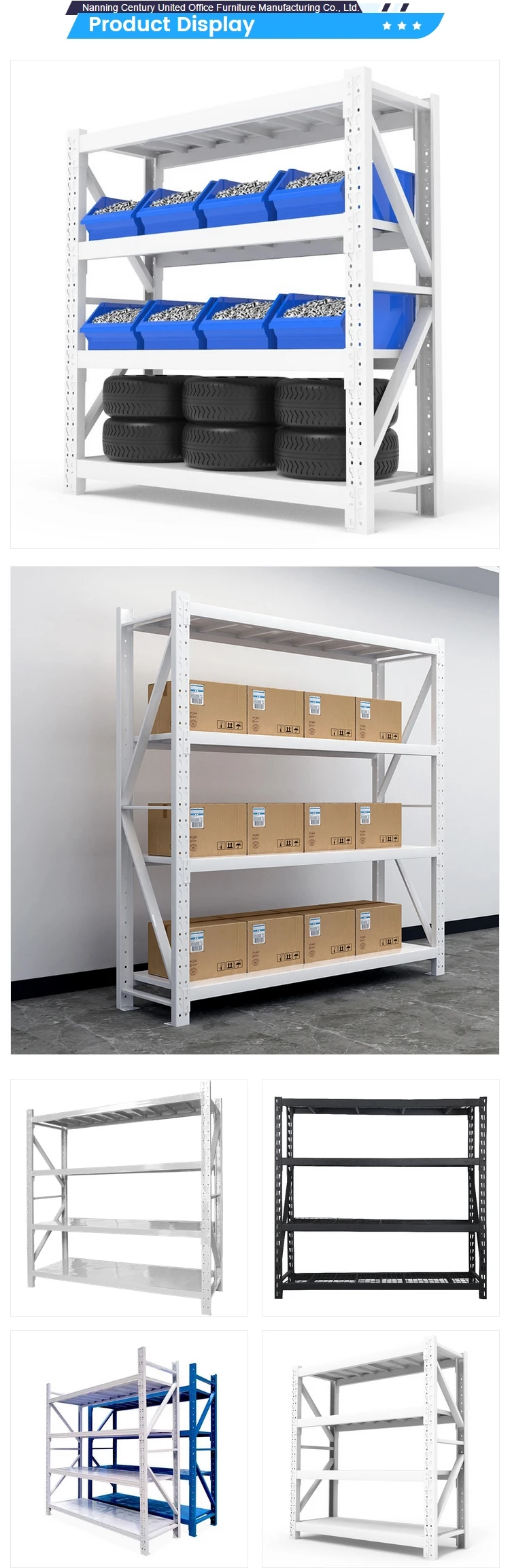 Metal Heavy Duty Racking 4 Level Boltless Storage Rack Storage And ...