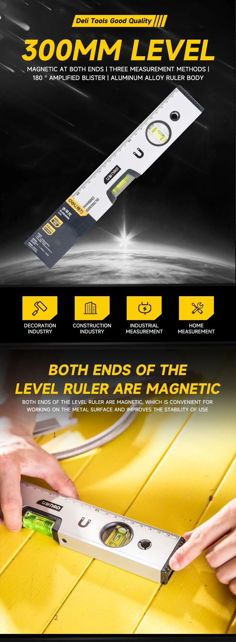 Hot Sale Measuring Tools 500mm Heavy Duty Shock Resistant Aluminum ...