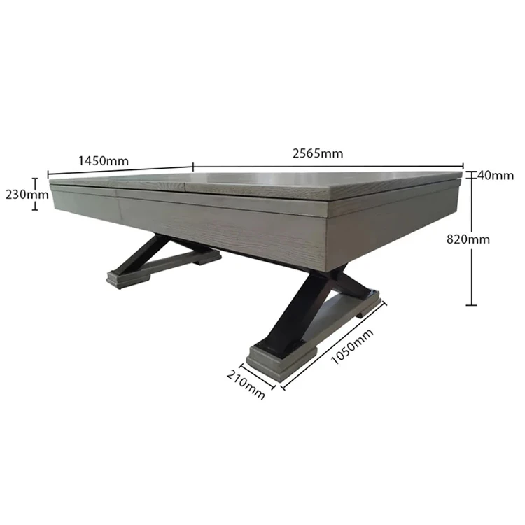 Custom Modern Home Solid Wood Slate Tennis Pool Table Dining Room Table ...