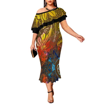Low Price Polynesian Elei Tribal Design Custom Elegant Fishtail Dresses ...