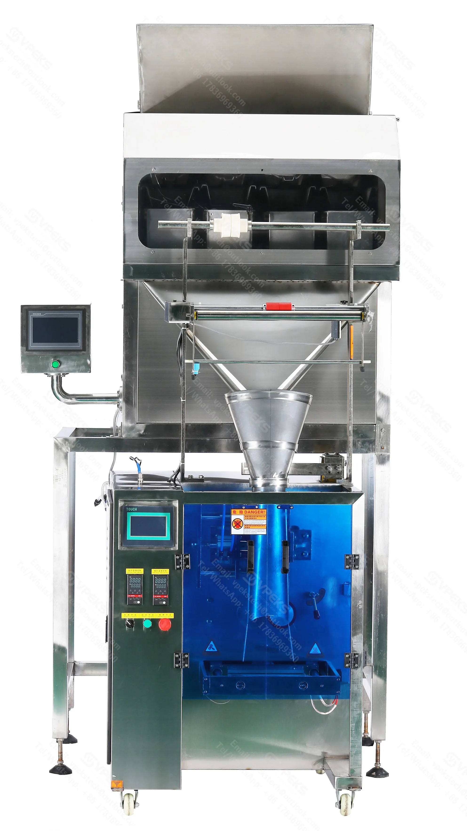 Vpeks High Speed 4 Head Automatic Weigher Filling Packing Machine For ...