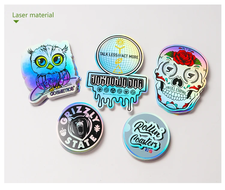 Clear Adhesive Logo Sticker Label Paper Vinyl Die Cut Holographic ...