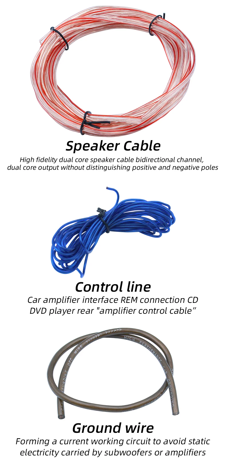 Wholesale Audio Subwoofer Power Cable Kits for Car Amplifiers