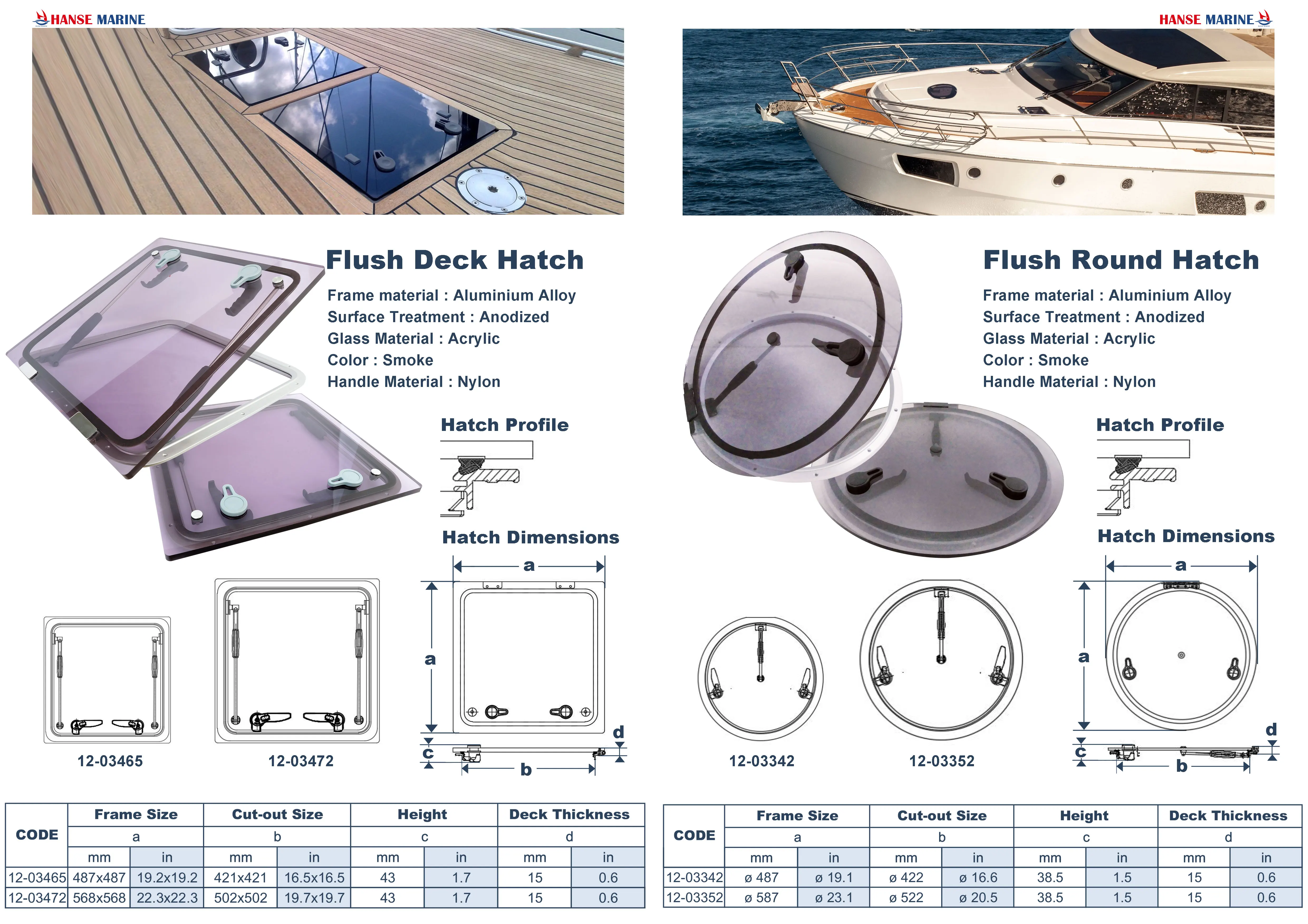 Hanse Marine Aluminium Boat Windows - Durable & Clear