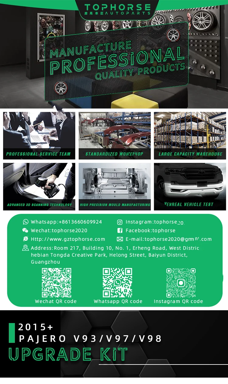 2015-2018 Mitsubishi Pajero V93 V97 Upgrade to V98 Body Kit Facelift Bumper