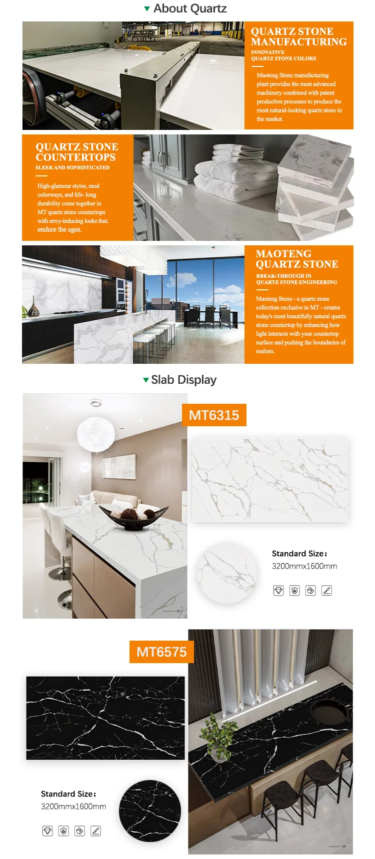 Quartz Stone Benchtops With Draining Grooves Artificial Quartz Stone ...