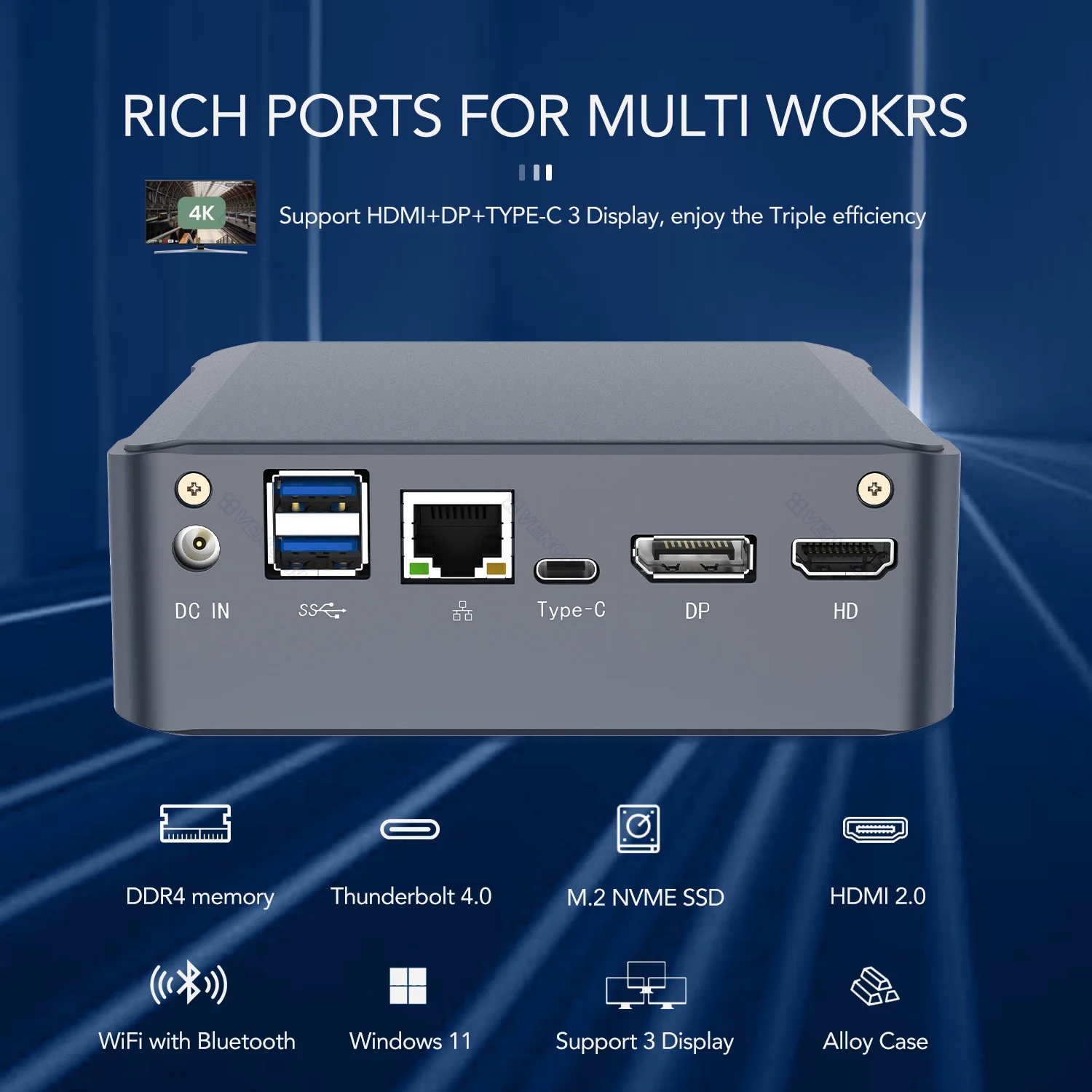 Mini PC with Windows 11 - Intel I7-1165g for Gaming & Work