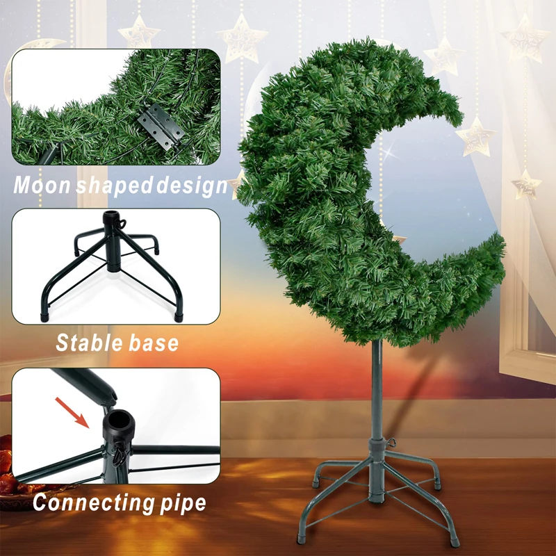 Eid Decorations Moon Tree Artificial Eid Ramadan Half Moon Decorations ...
