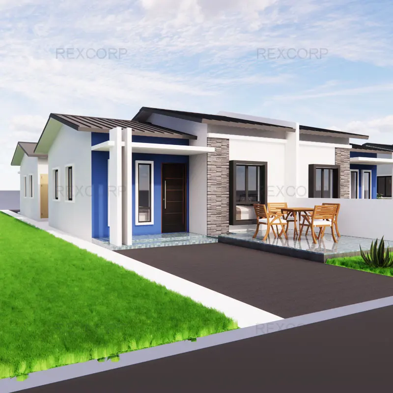 42sqm Semi-Detached Modular House - Hurricane Resistant