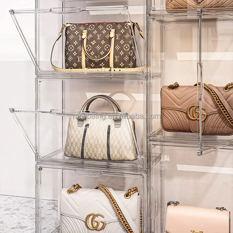 Acrylic Handbag Display Box - Clear, Magnetic, Customizable