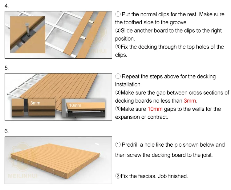 Durable Outdoor Flooring - 23mm Thick Wood Grain Decking