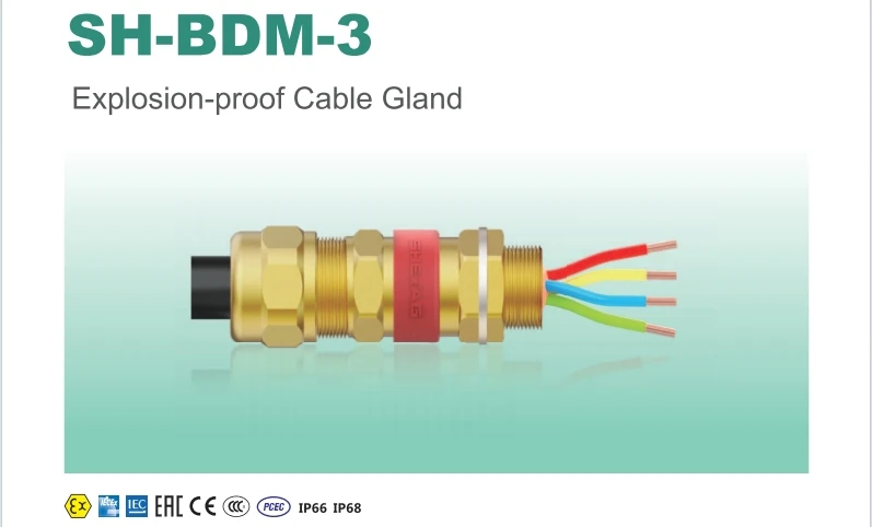 Iec Atex Eac Certificated Brass Cable Gland Explosion-proof Single Seal ...