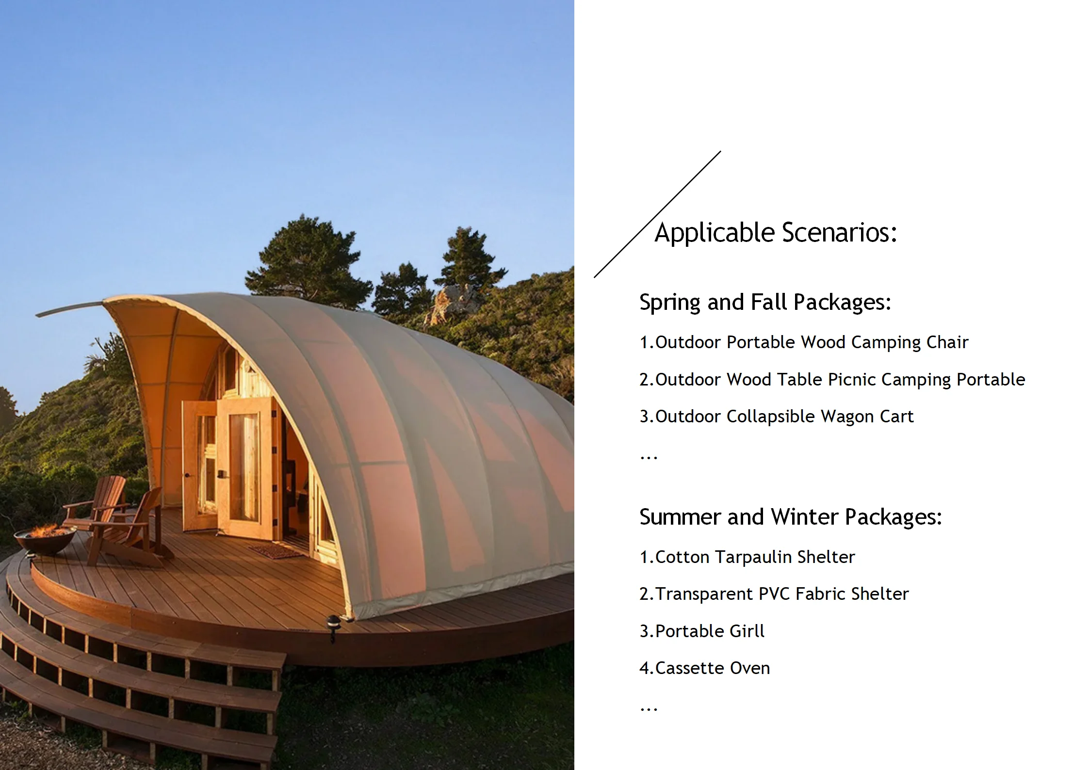 Outdoor Luxury Hotel Shell Tent Camping Safari Resort Room Vacation Eco ...